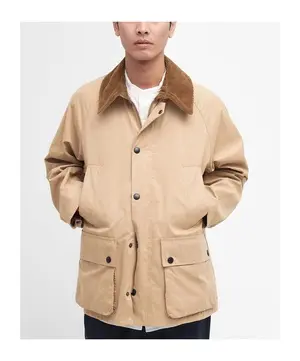 Barbour Bedale Corduroy-collar Long-sleeved Shirt Jacket - Nude