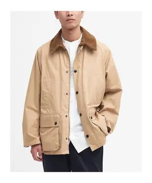 Barbour Bedale Corduroy-collar Long-sleeved Shirt Jacket - Nude