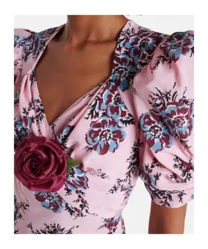 RODARTE Floral Applique Silk Gown