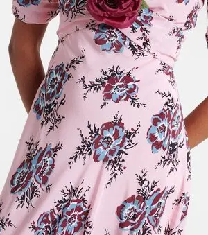 RODARTE Floral Applique Silk Gown
