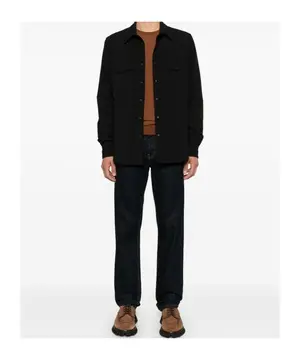 Aspesi Flannel Curved Hem Shirt Jacket