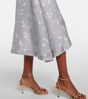 Altuzarra Kirsty Floral Draped Silk Midi Dress - Gray