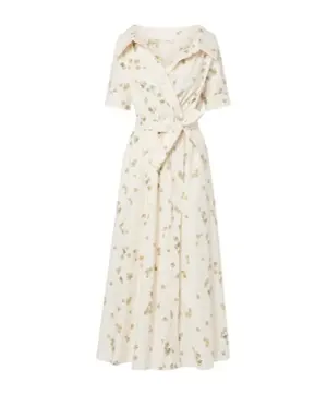 Altuzarra Lydia Floral Cotton-blend Wrap Dress - White