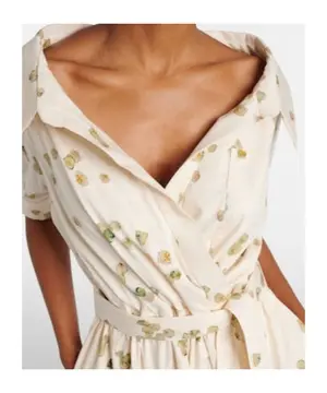 Altuzarra Lydia Floral Cotton-blend Wrap Dress - White