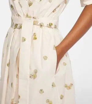 Altuzarra Lydia Floral Cotton-blend Wrap Dress - White