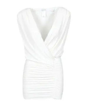 AMAZUIN Flowing V-neck Dress - White