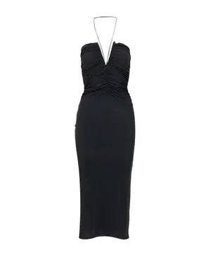 AMAZUIN Pleated Strapless Dress