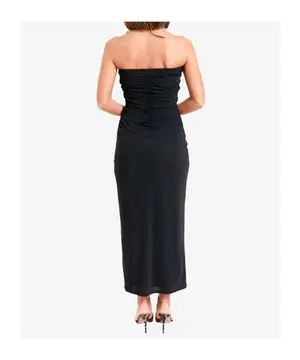 AMAZUIN Pleated Strapless Dress