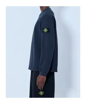 Stone Island Crewneck Sweatshirt With Sleeve Logo Patch
