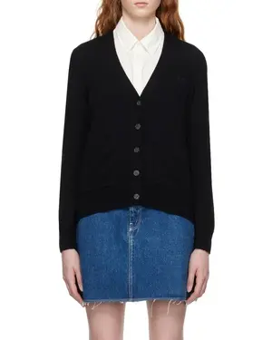 A.p.c. V-neck Logo Embroidered Cardigan