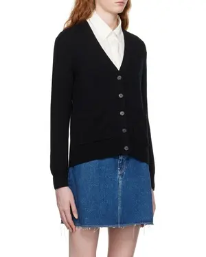 A.p.c. V-neck Logo Embroidered Cardigan