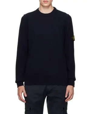 Stone Island Logo Patch Crewneck Knitted Jumper