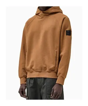 Stone Island Plain Logo-patch Cotton Hoodie
