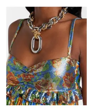 Rabanne Floral Chainmail Minidress