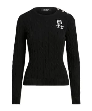 Ralph Lauren Logo Embroidered Knitted Jumper - Black