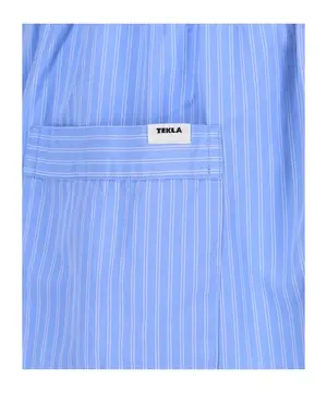 TEKLA Pinstriped Drawstring Shorts