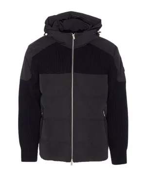 Moose Knuckles Ribbed-panel Quilted Padded Jacket - Black