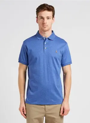 Polo Ralph Lauren Logo Embroidered Short-sleeved Polo Shirt - Blue