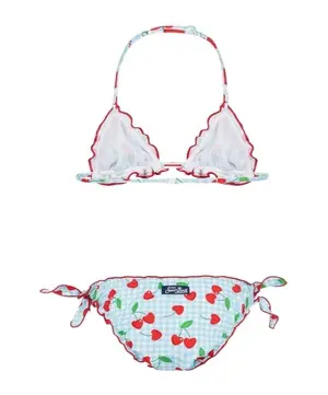 MC2 SAINT BARTH Cris Bikini With Vichy And Cherries Pattern