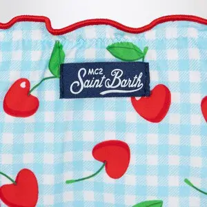 MC2 SAINT BARTH Cris Bikini With Vichy And Cherries Pattern
