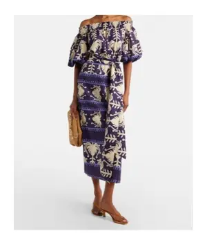 Johanna Ortiz Printed Poplin Midi Dress