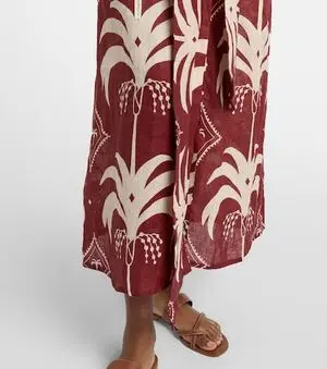 Johanna Ortiz Printed Linen Maxi Dress