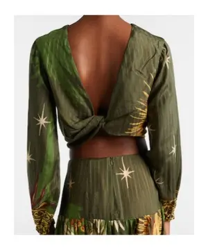 Johanna Ortiz Printed Silk And Cotton Jacquard Blouse