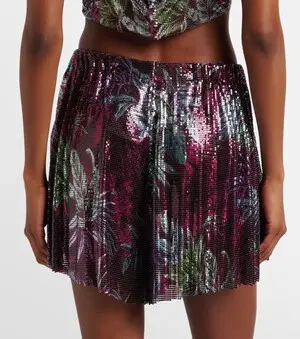 Rabanne Printed Metal Mesh Shorts