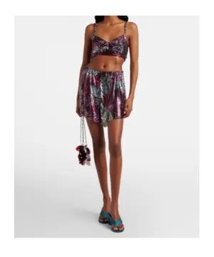 Rabanne Printed Metal Mesh Shorts