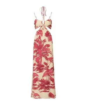 Johanna Ortiz Printed Silk Maxi Dress - Red