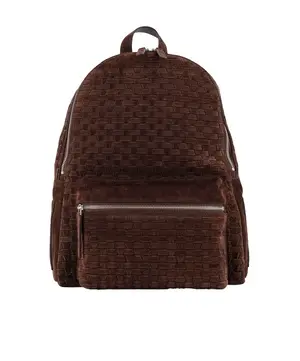 ORTIGNI Woven Suede Backpack - Black