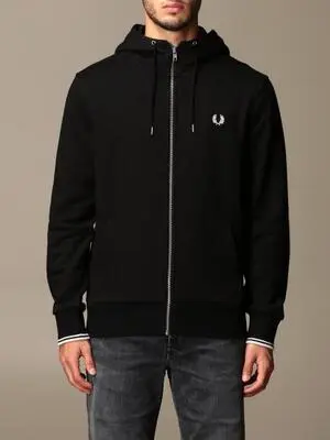 Fred Perry Hooded Zip Through Sweatshirt