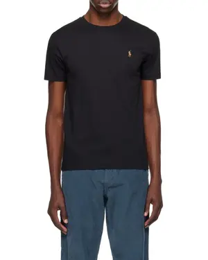 Polo Ralph Lauren Logo Embroidered Crewneck T-shirt - Black