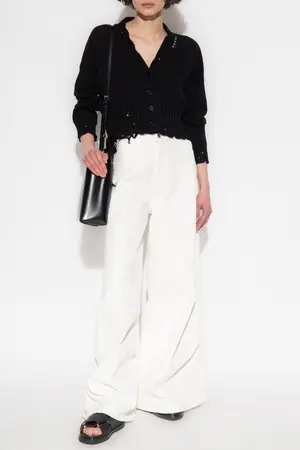 Marni Distressed Cropped Knitted Cardigan
