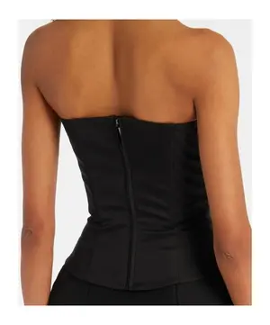 Magda Butrym Ruffled Wool And Silk Bustier Top
