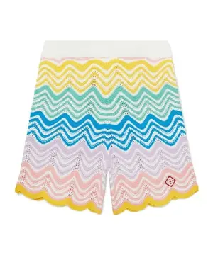 Casablanca Gradient Wave Knit Shorts - Soft Multicolor