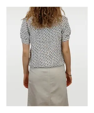 IBLUES Printed Graphic Blouse With Short Sleeves And Elasticated Hem