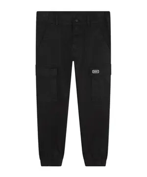 Dkny Logo-patch Cargo Pants - Black
