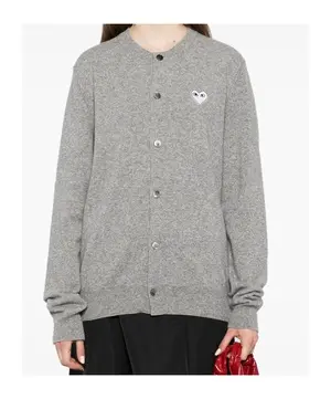 Comme Des Garçons Logo Patch Knitted Cardigan