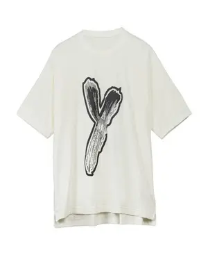 Y3 Graphic Logo-print Crew Neck T-shirt - White
