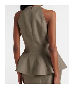 Magda Butrym Asymmetric Peplum Wool Top