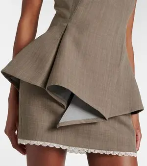 Magda Butrym Asymmetric Peplum Wool Top