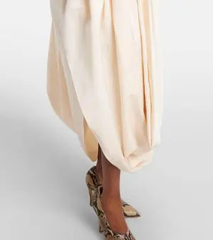 Magda Butrym Off-shoulder Cotton And Silk Maxi Dress - White