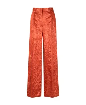 MSGM Wide-leg Crinkled Trousers - Red