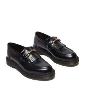 Dr. Martens Leather Tassel Loafers With Gold Horsebit Detailing