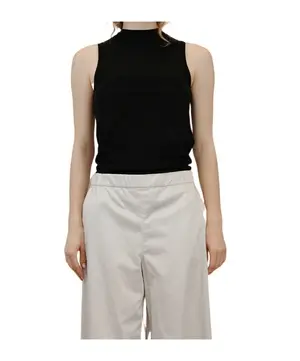 IBLUES Crew Neck Ribbed Vest - Black
