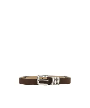 GIANNI CHIARINI Belt With Metal Loops - Coffee Brown