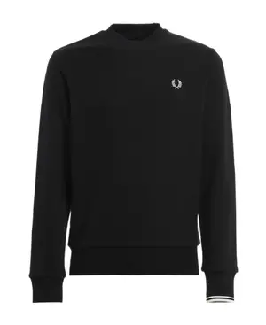 Fred Perry Logo-embroidered Crewneck Sweatshirt - Black