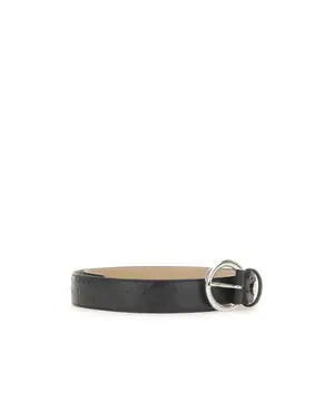 GIANNI CHIARINI Leather Belt With Round Buckle