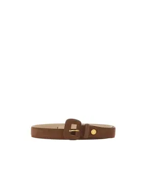GIANNI CHIARINI Suede Leather Belt - Cognac